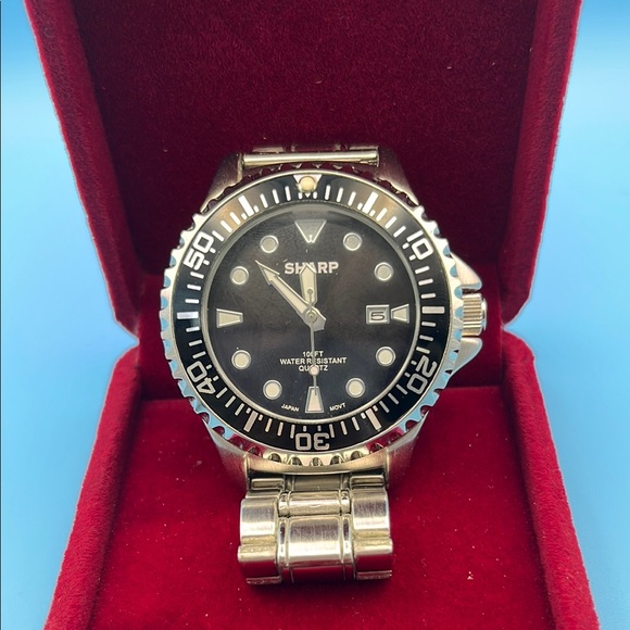 Sharp | Accessories | Mens Black And Silver Sharp Watch 25 | Poshmark
